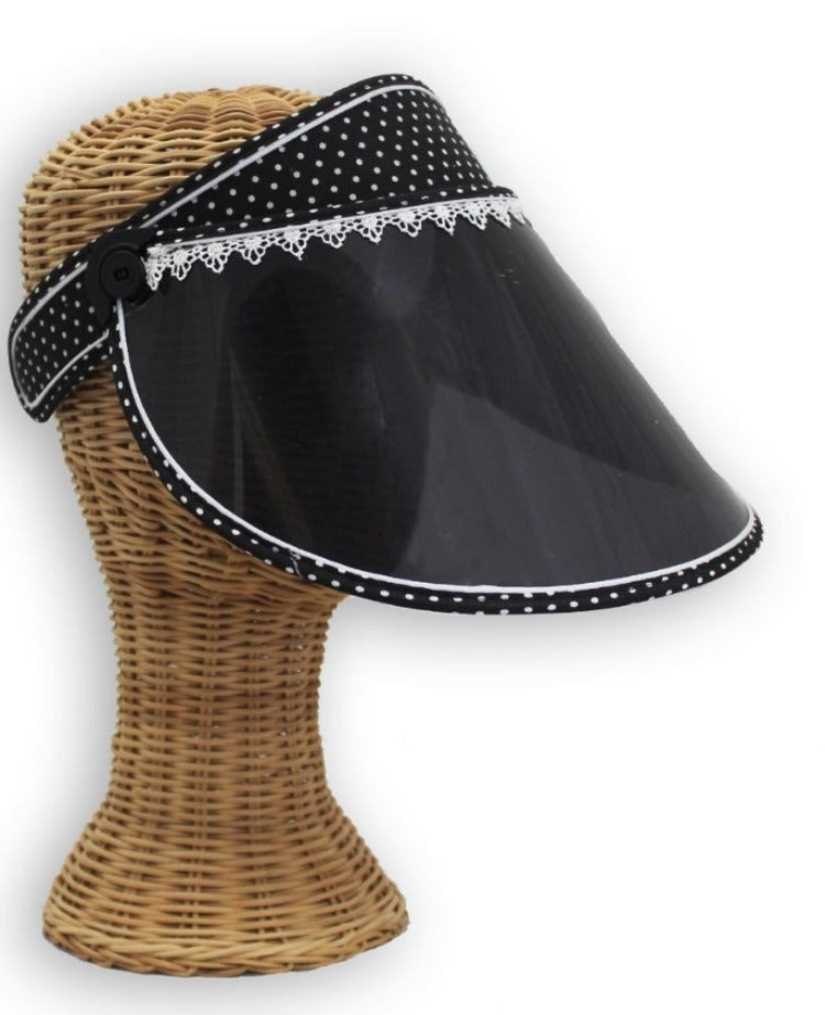 Solar Face Shield Face Visor Black, Tan & Pink - Sungrubbies.com